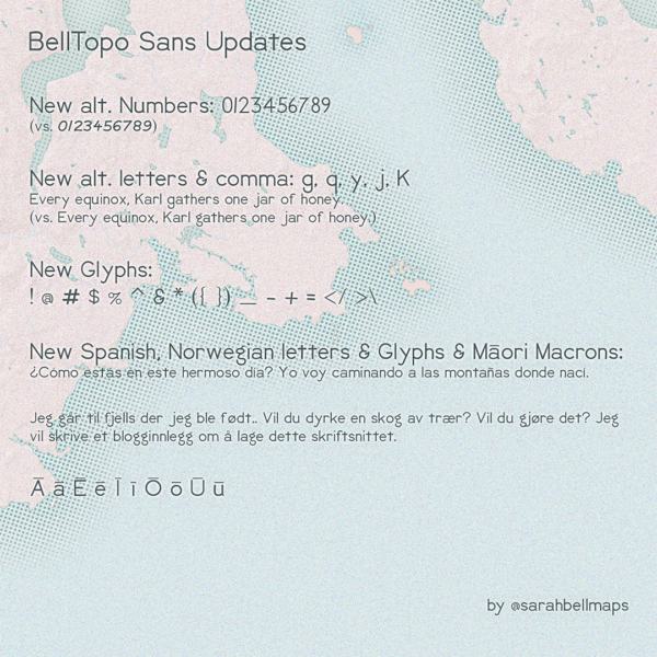 Typography for Topography: BellTopo Sans Typeface & Free Font – Sarah ...