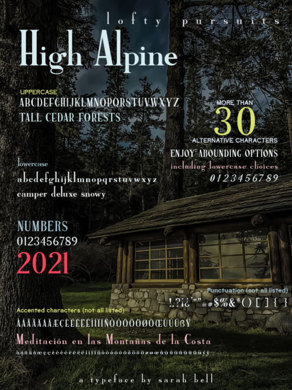 The High Alpine typeface is available now! – Sarah Bell Maps